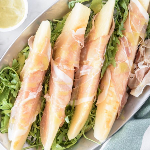Prosciutto-Wrapped Summer Melon + Baby Arugula | Clean Food Crush