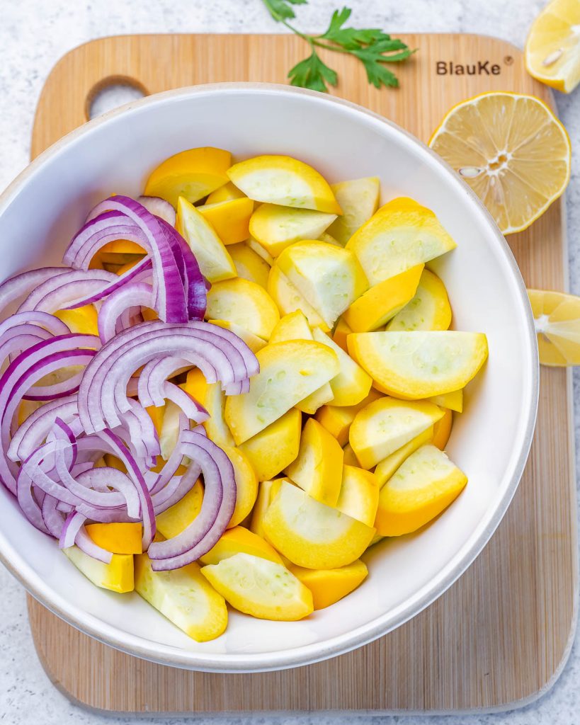 Lemon + Parmesan Marinated Summer Squash Salad | Clean Food Crush