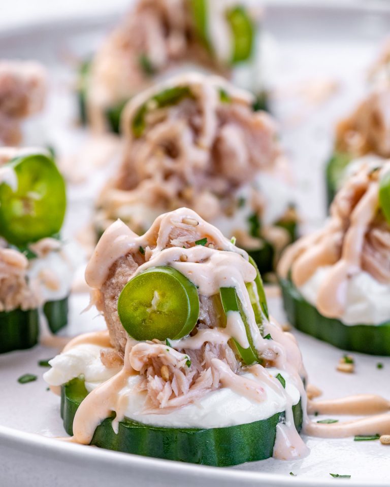 Spicy Tuna Cucumber Bites | Clean Food Crush