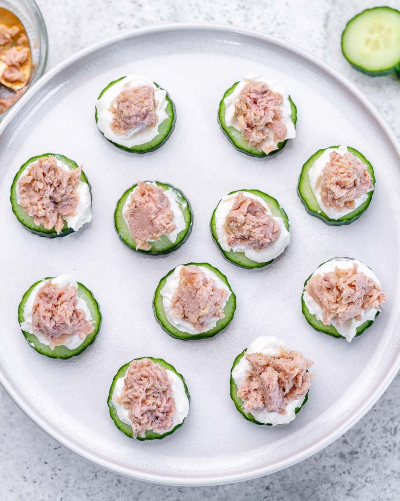Spicy Tuna Cucumber Bites | Clean Food Crush
