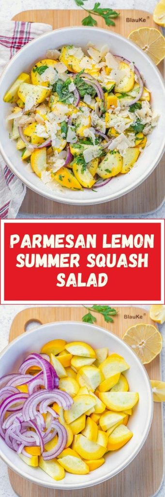 Lemon + Parmesan Marinated Summer Squash Salad | Clean Food Crush