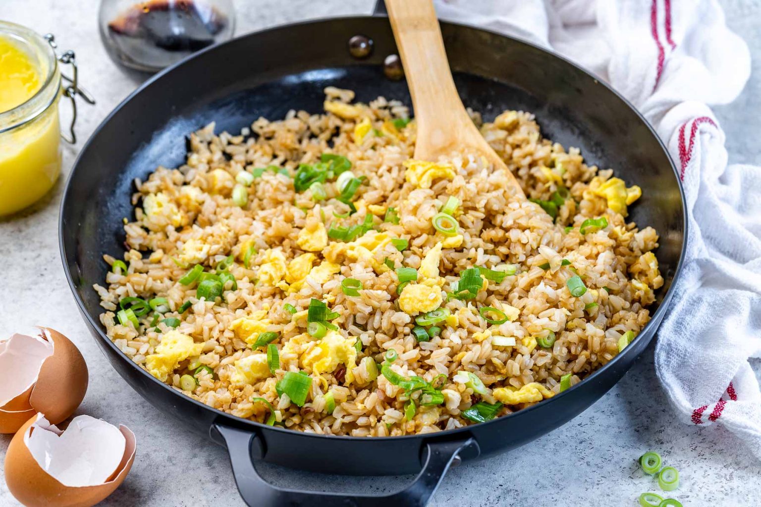 Japanese-Inspired Garlic Fried Rice | Clean Food Crush