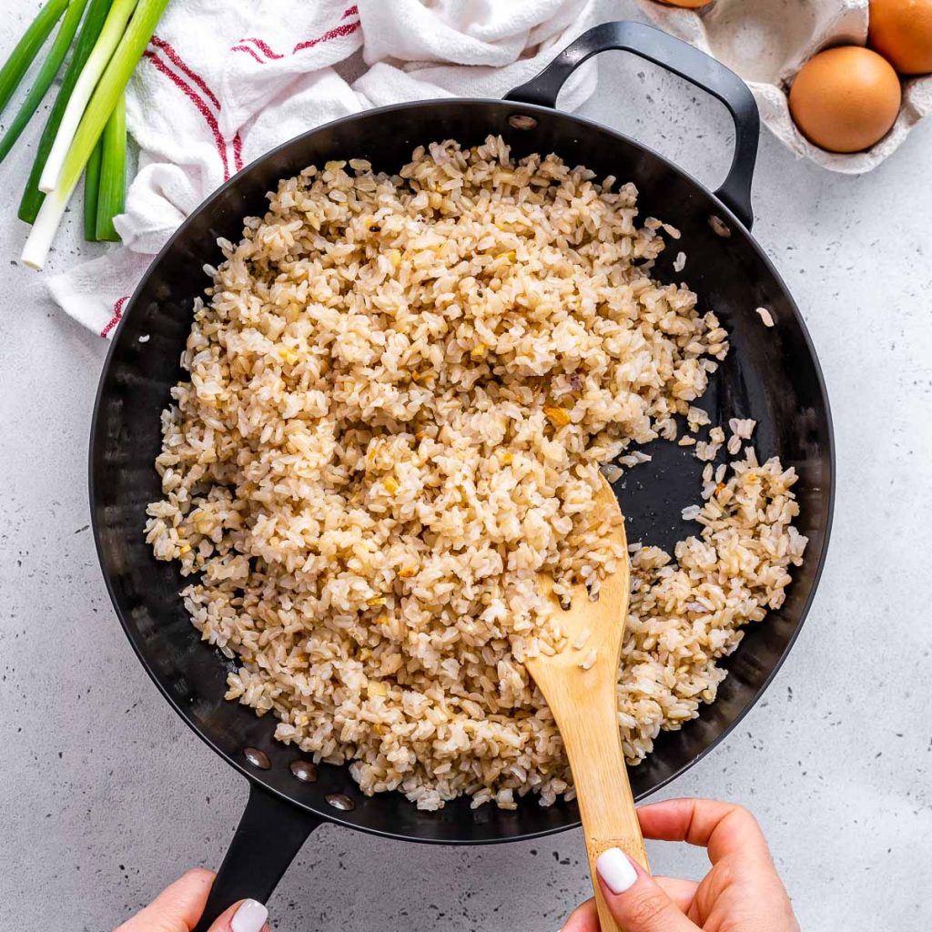 Japanese-Inspired Garlic Fried Rice | Clean Food Crush