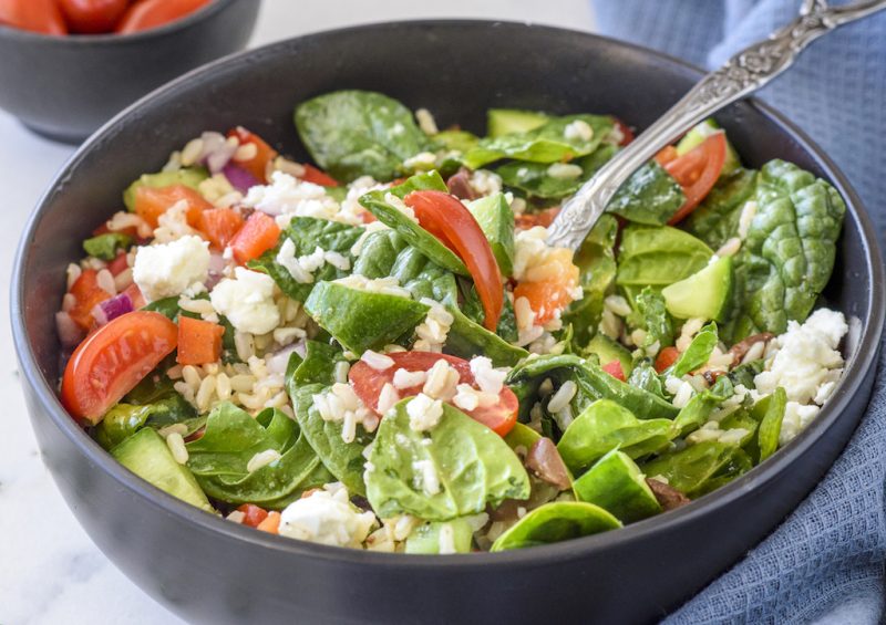 Mediterranean Inspired Brown Rice Salad | Clean Food Crush