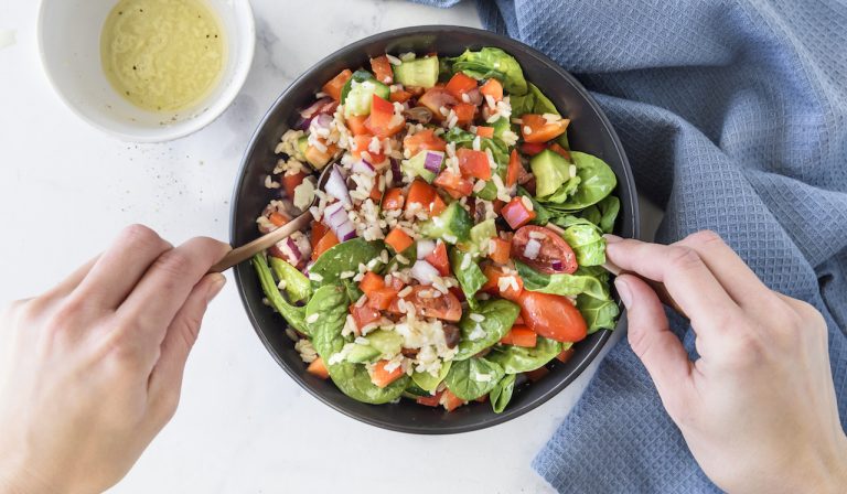 Mediterranean Inspired Brown Rice Salad | Clean Food Crush