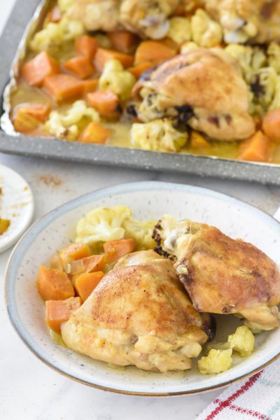 Chicken Curry Dinner with Roasted Vegetables | Clean Food Crush