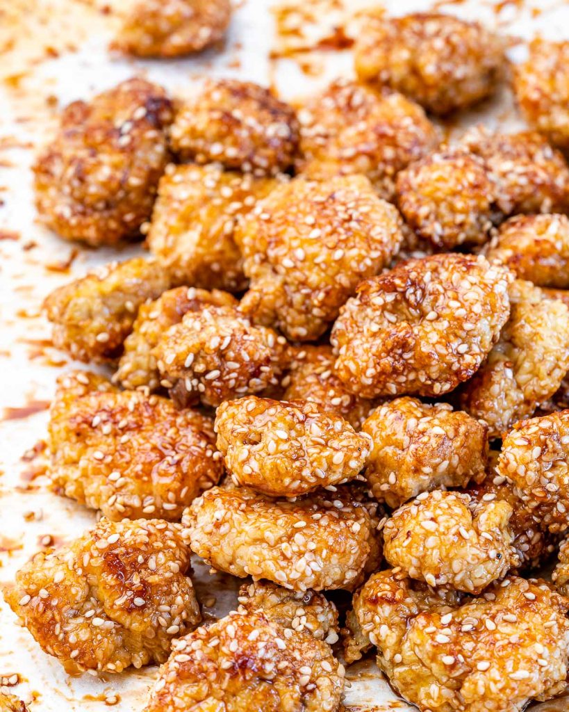 Baked Sesame Chicken Bites | Clean Food Crush