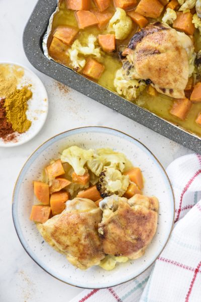 Chicken Curry Dinner with Roasted Vegetables | Clean Food Crush