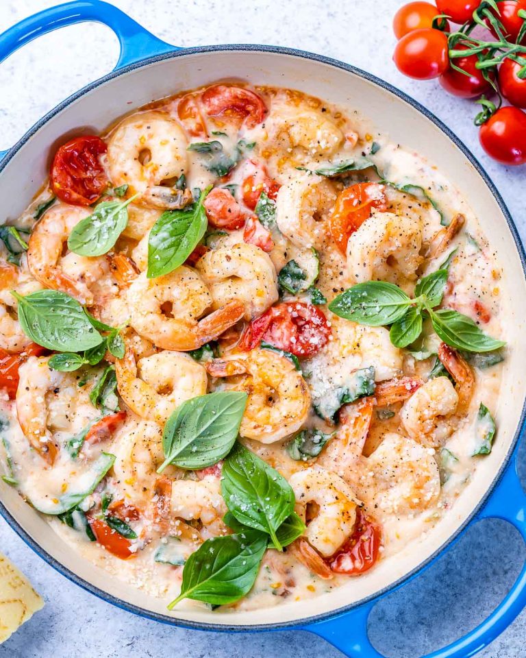 Tuscan Inspired Shrimp Skillet | Clean Food Crush