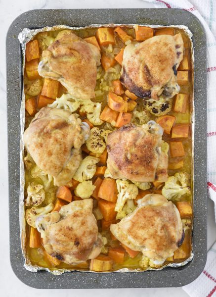 Chicken Curry Dinner with Roasted Vegetables | Clean Food Crush