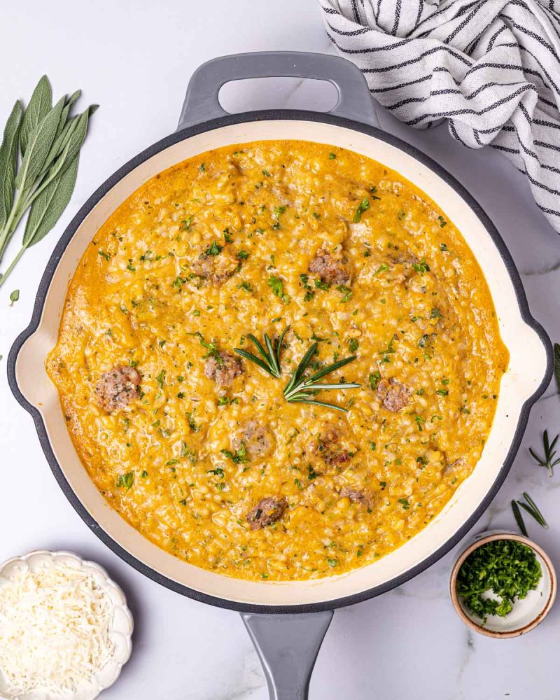 Creamy Butternut Squash + Rice & Sausage | Clean Food Crush
