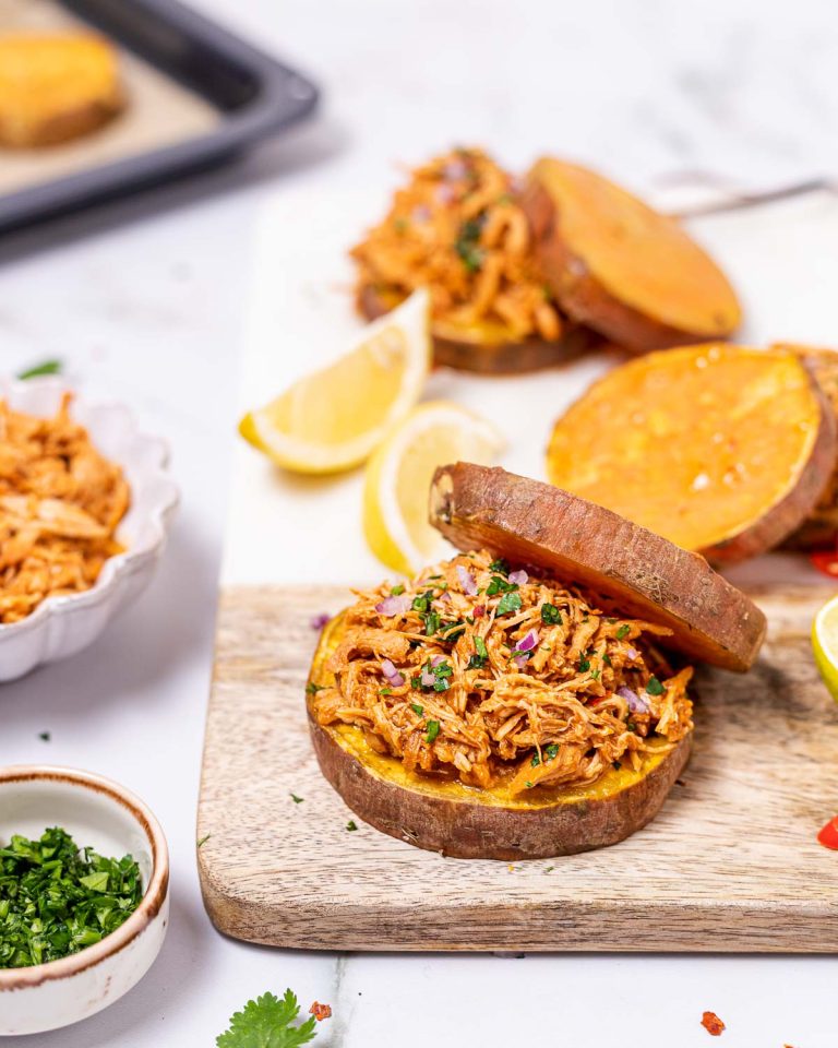 Pulled Chicken Sweet Potato Sliders | Clean Food Crush