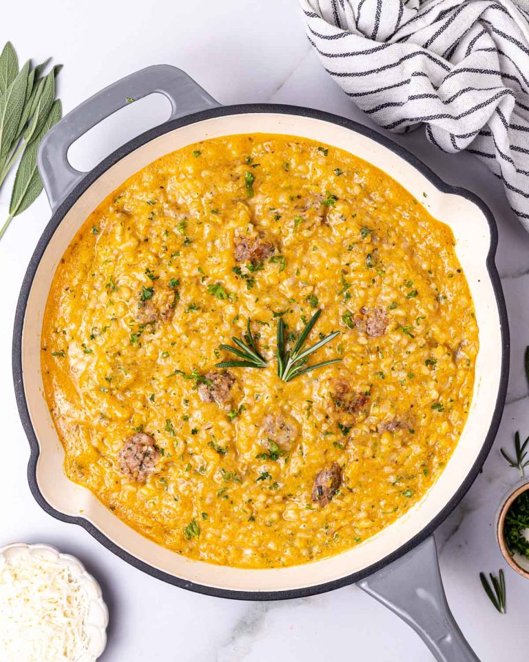 Creamy Butternut Squash + Rice & Sausage | Clean Food Crush