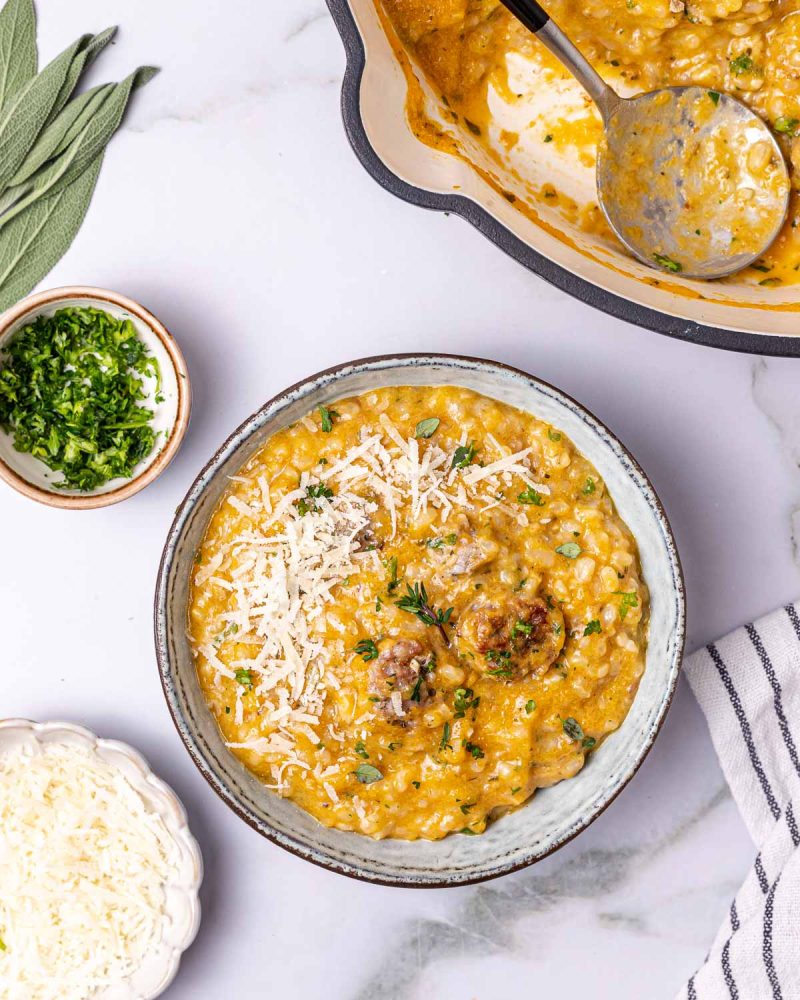 Creamy Butternut Squash + Rice & Sausage | Clean Food Crush