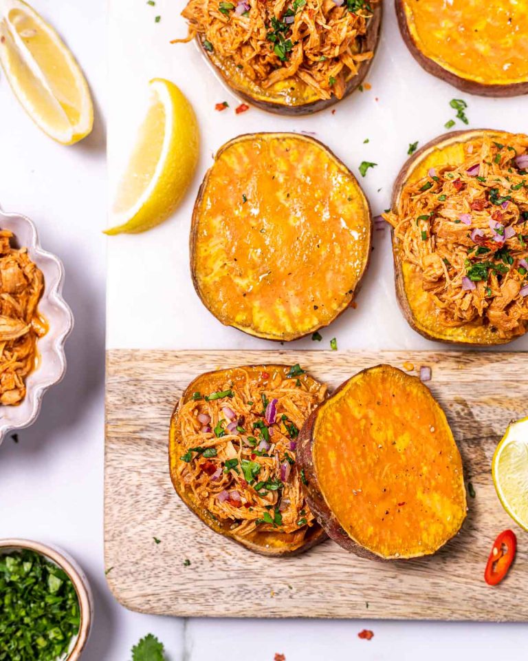 Pulled Chicken Sweet Potato Sliders | Clean Food Crush