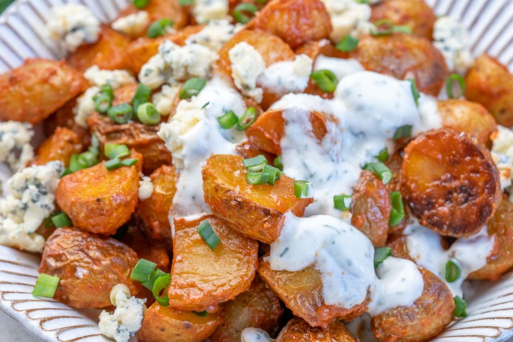 [VIDEO] Air Fried Buffalo Potatoes | Clean Food Crush