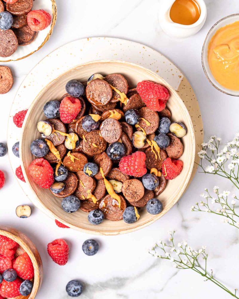 Mini Pancake “Cereal” Breakfast Bowls | Clean Food Crush