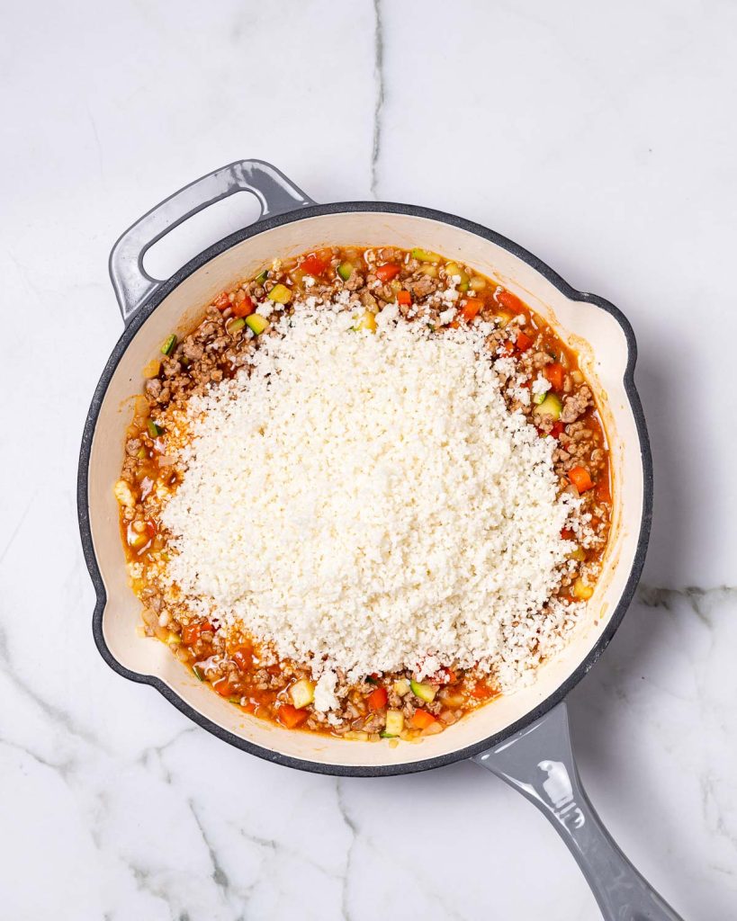 Beef Enchilada Skillet with Cauliflower Rice | Clean Food Crush