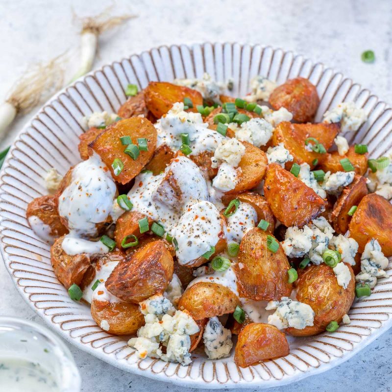 [VIDEO] Air Fried Buffalo Potatoes | Clean Food Crush