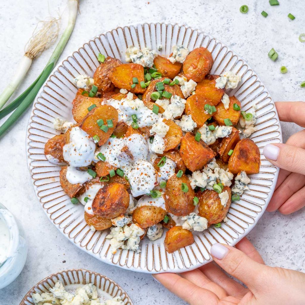 [VIDEO] Air Fried Buffalo Potatoes | Clean Food Crush
