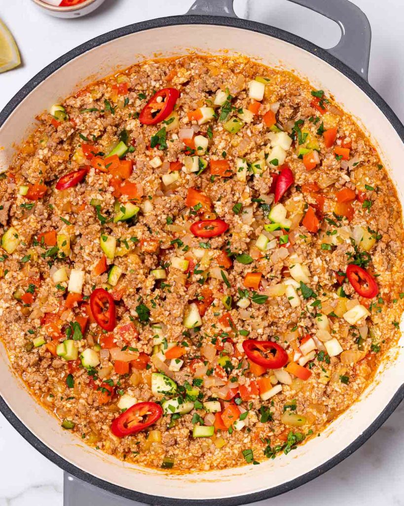 Beef Enchilada Skillet with Cauliflower Rice | Clean Food Crush