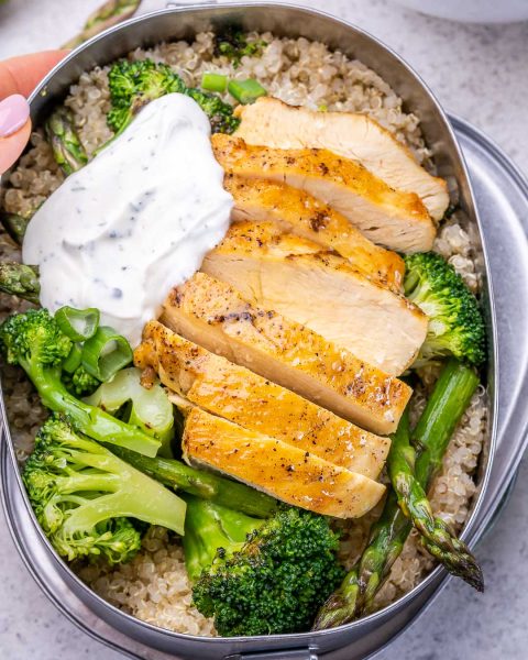 Green Veggie & Chicken Meal Prep Bowls | Clean Food Crush