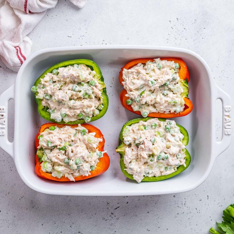Tuna Melt Stuffed Peppers | Clean Food Crush