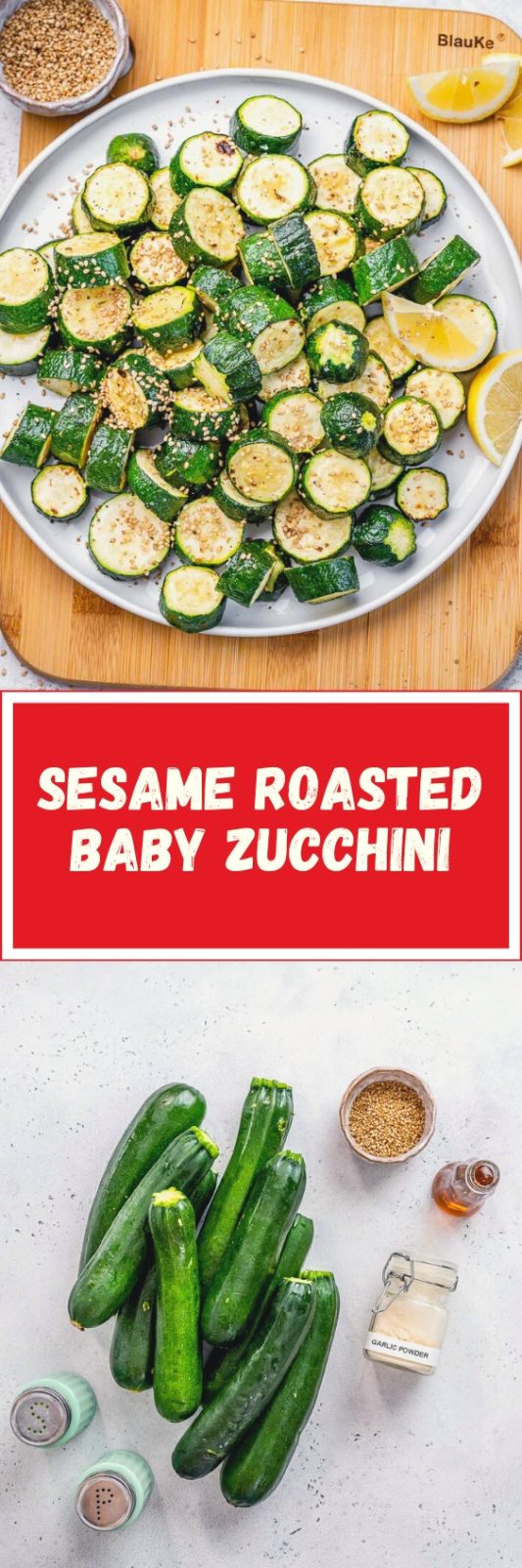 Sesame Roasted Baby Zucchini | Clean Food Crush