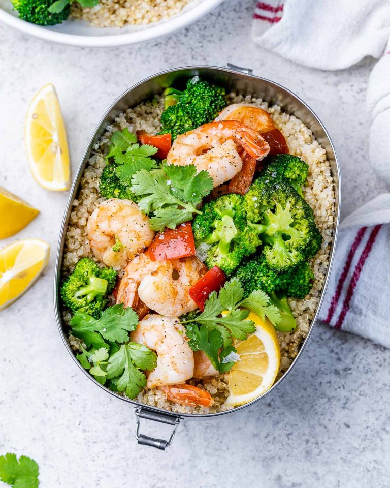Easy Shrimp & Garlicky Broccoli Skillet | Clean Food Crush