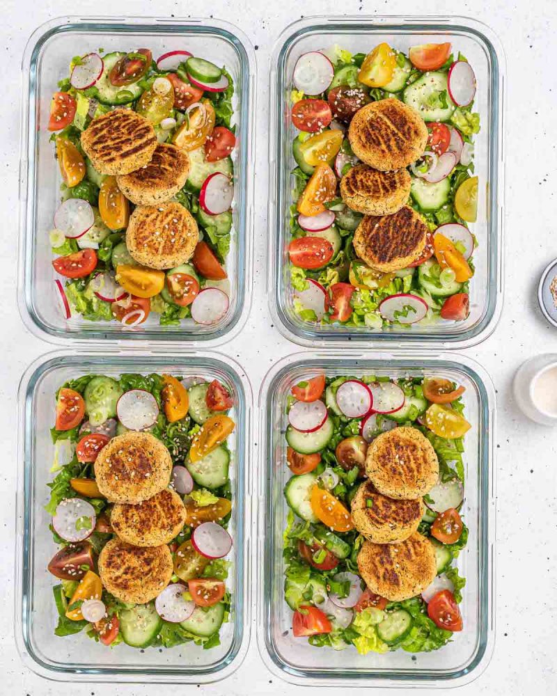 Falafel Salad Meal Prep Bowls | Clean Food Crush