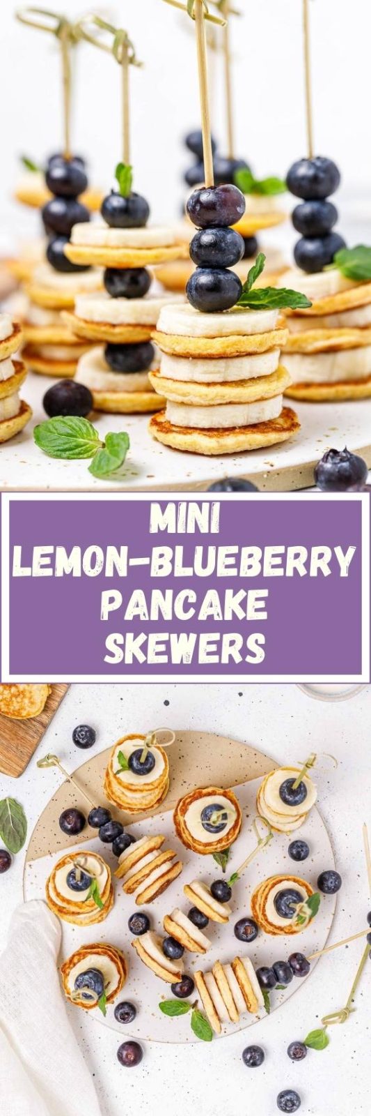 Mini Lemon-Blueberry Pancake Skewers | Clean Food Crush