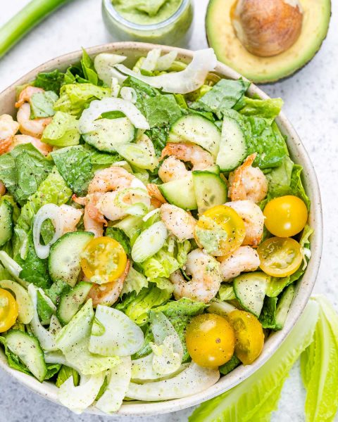 Green Goddess Shrimp Salad | Clean Food Crush