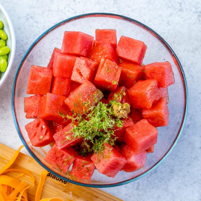 Marinated Watermelon Faux Poke Bowls | Clean Food Crush