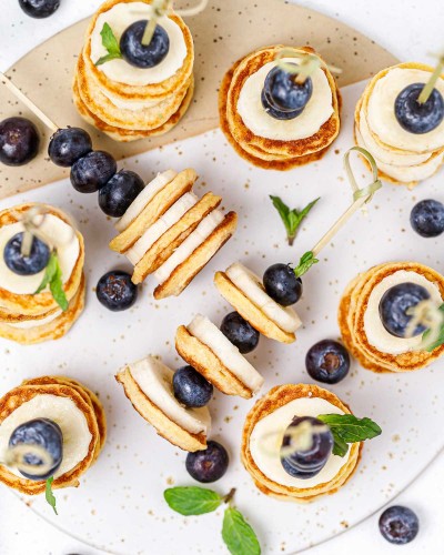 Mini Lemon-Blueberry Pancake Skewers | Clean Food Crush