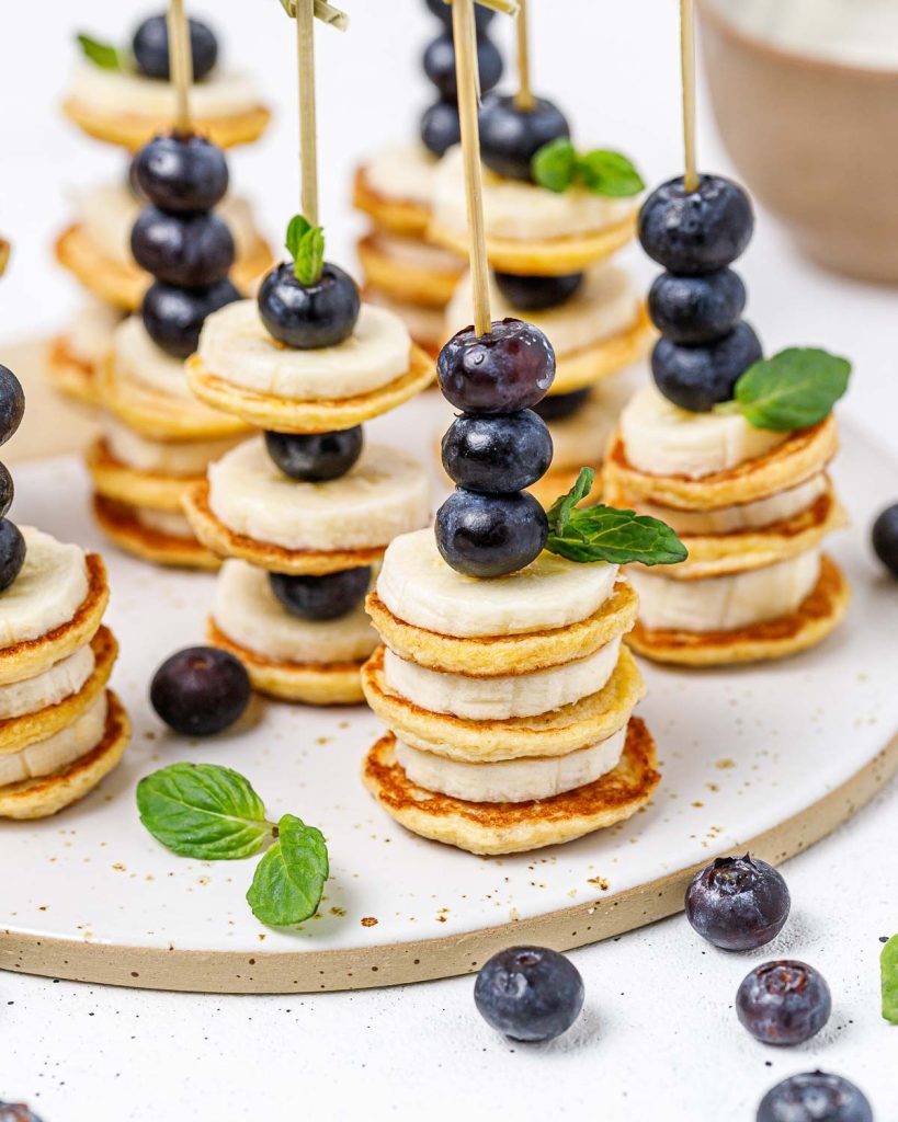 Mini Lemon-Blueberry Pancake Skewers | Clean Food Crush