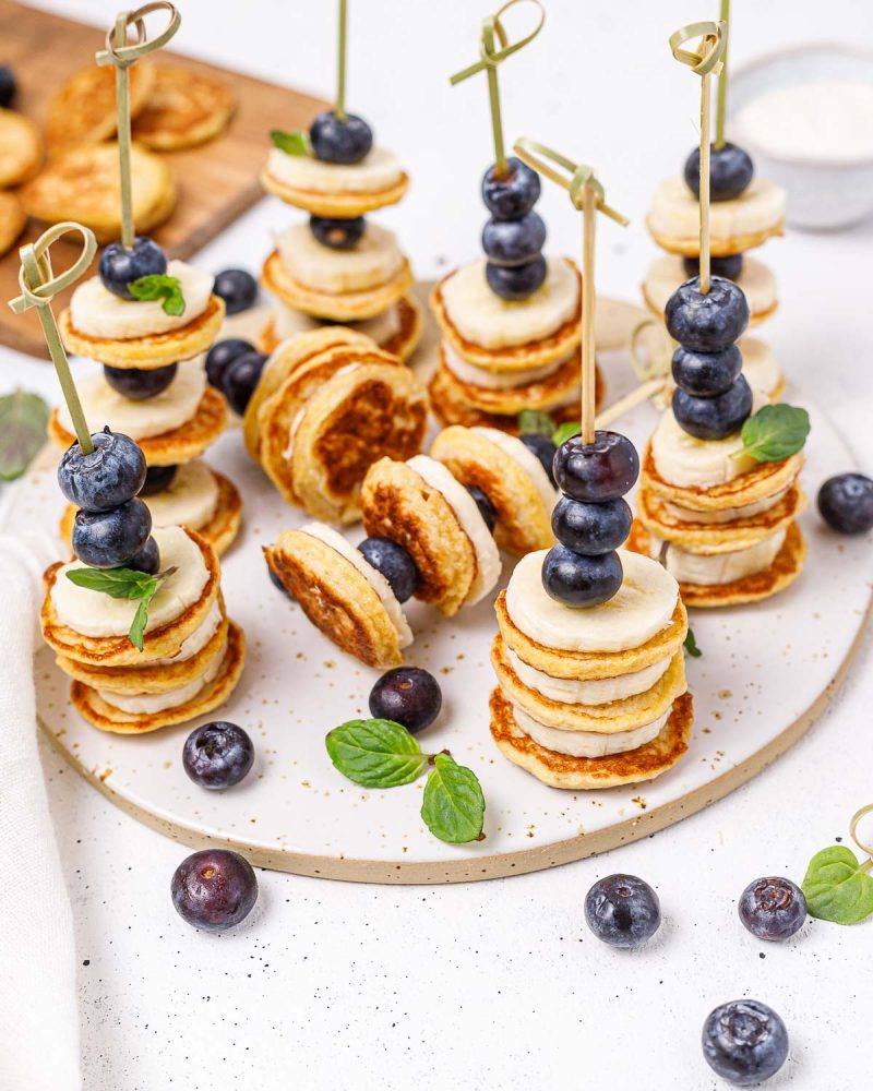 Mini Lemon-Blueberry Pancake Skewers | Clean Food Crush