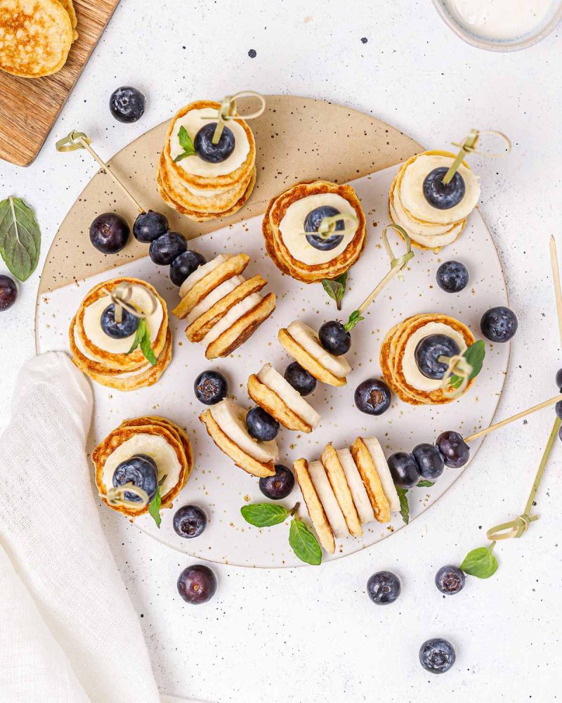 Mini Lemon-Blueberry Pancake Skewers | Clean Food Crush