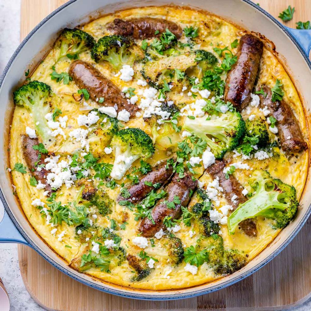 Broccoli + Sausage Frittata 🥦🧄🍳 | Clean Food Crush