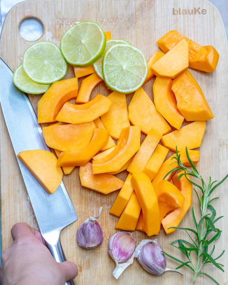 Garlic Lime Salmon + Butternut Squash Tray Bake | Clean Food Crush