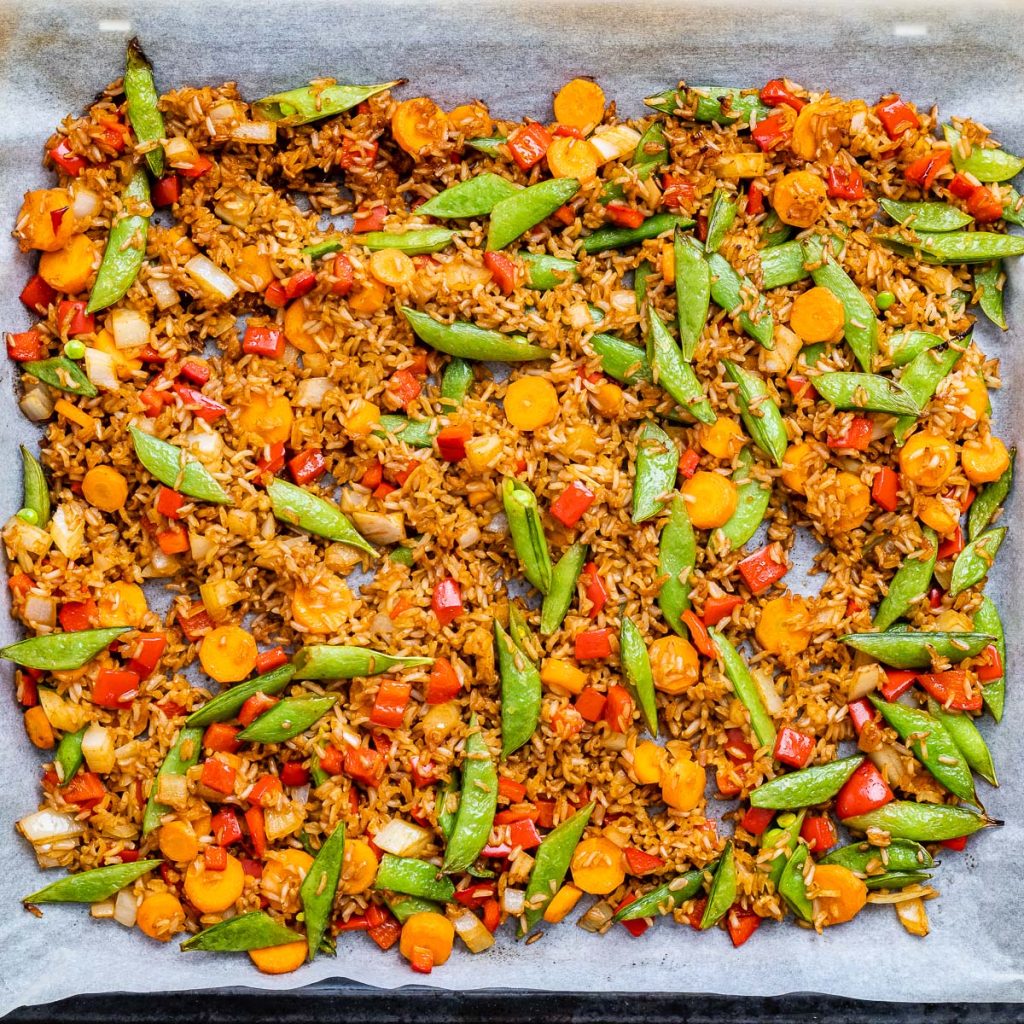 Sheet-Pan “Fried” Rice | Clean Food Crush
