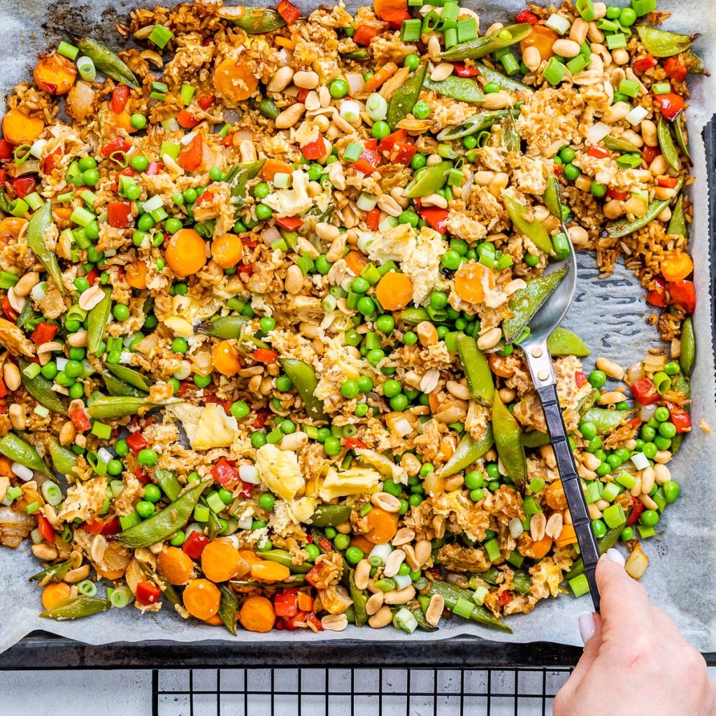 Sheet-Pan “Fried” Rice | Clean Food Crush