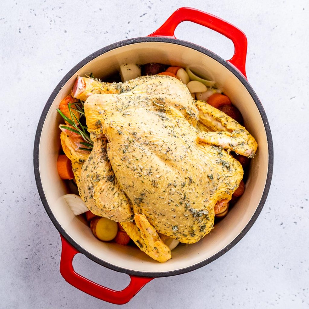 Simple Dutch Oven Baked Whole Chicken | Clean Food Crush Simple Dutch Oven Baked Whole Chicken | Clean Food Crush