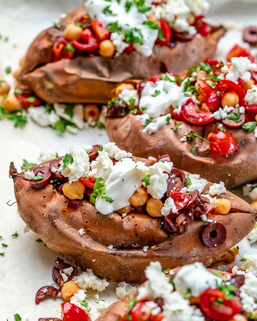 Vegetarian Stuffed Sweet Potatoes | Clean Food Crush