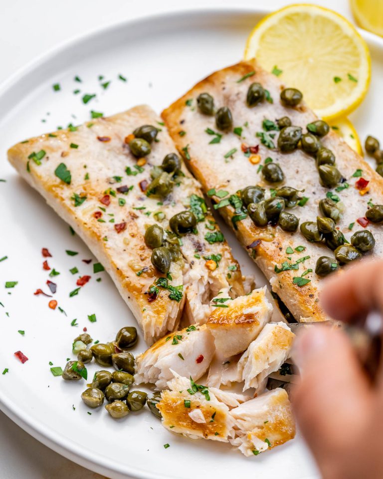 Easy Mahi Mahi in Lemony Garlic Caper Sauce | Clean Food Crush