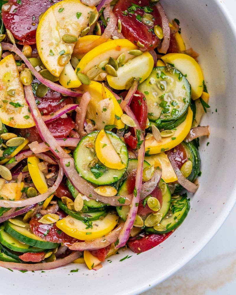 Tangy Beetroot + Cucumber Herby Salad | Clean Food Crush