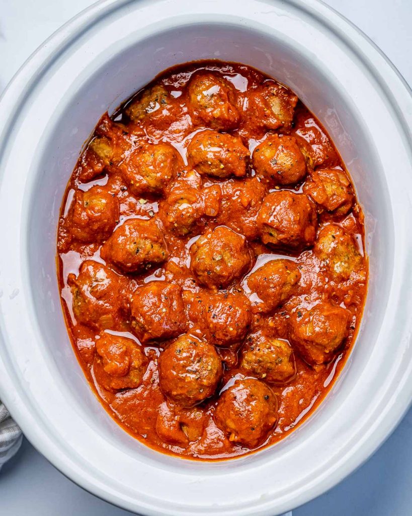 Tender & DELICIOUS Crockpot/Slow Cooker Meatballs | Clean Food Crush