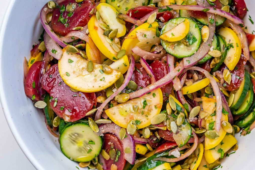 Tangy Beetroot + Cucumber Herby Salad | Clean Food Crush