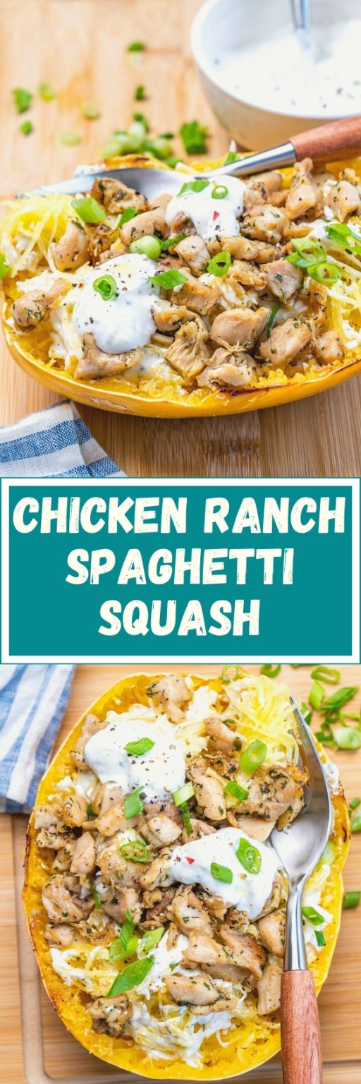 Chicken Ranch Spaghetti Squash | Clean Food Crush