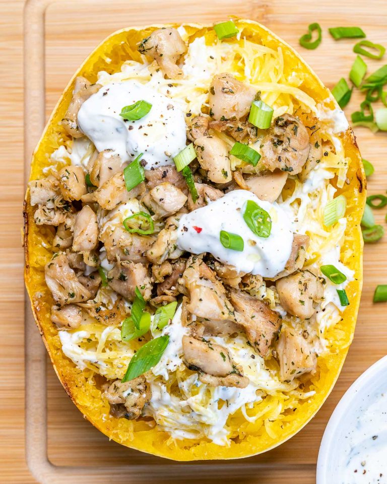 Chicken Ranch Spaghetti Squash | Clean Food Crush