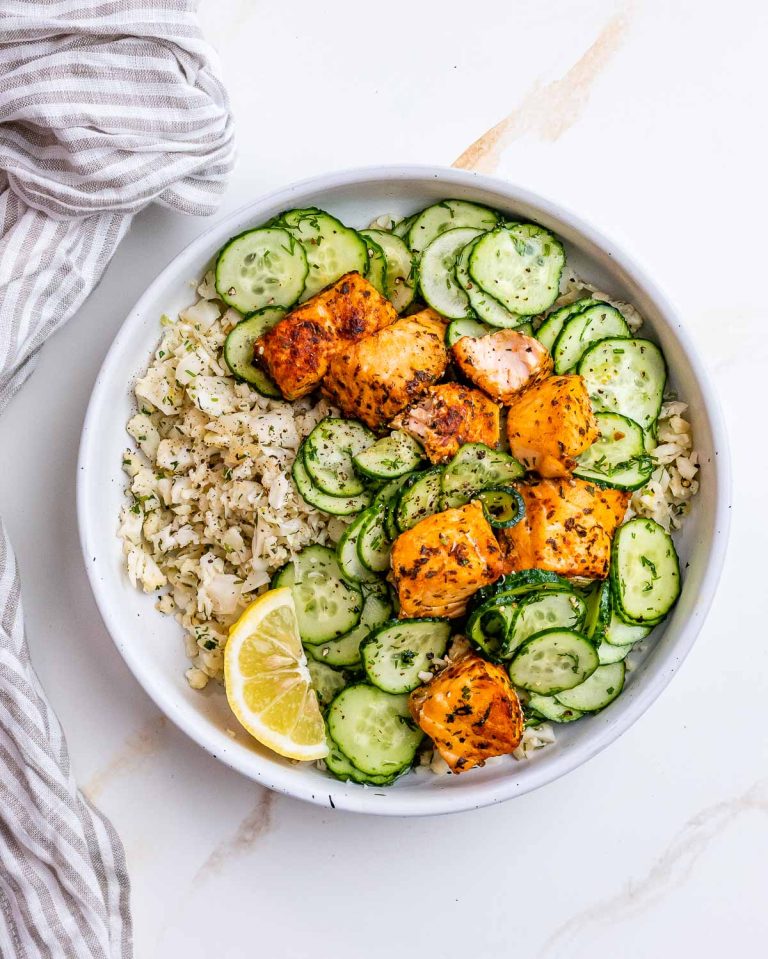 Salmon Cauli-Rice Bowls | Clean Food Crush
